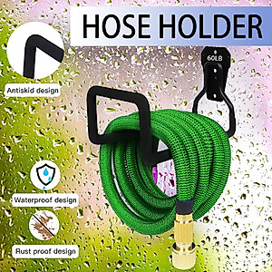 BEIIMPKLU Garden Hose Holder - Heavy Duty Hose Hanger Wall Mount, Water Hose Holder for Outside Yard, Metal Hose Hooks For Garden Hose, Extension Hose