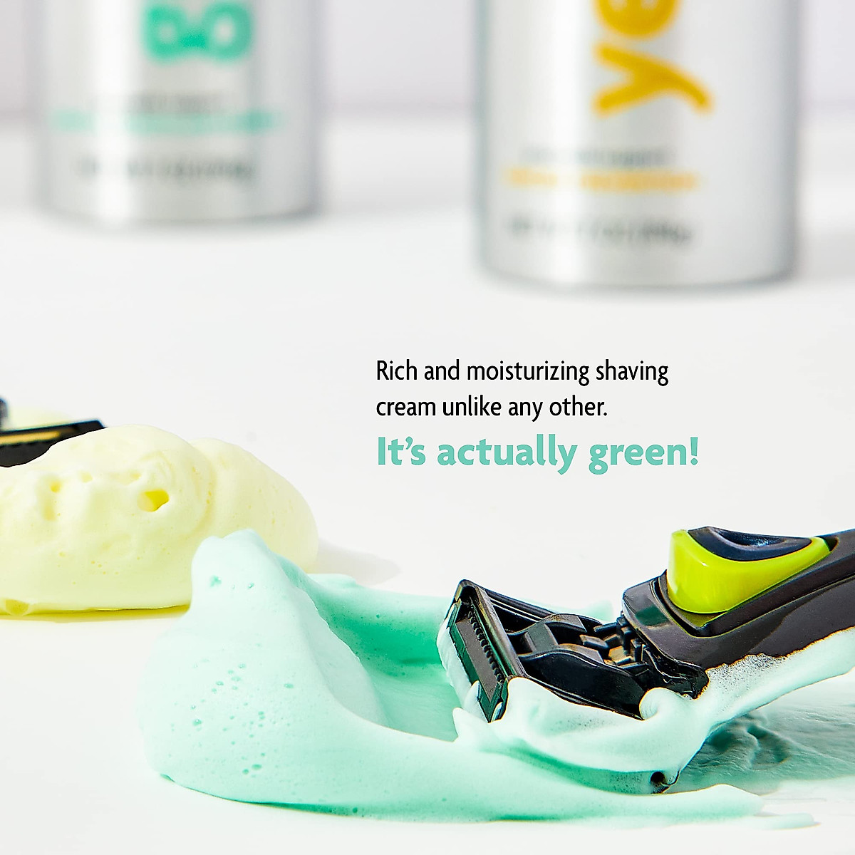 Pacific Shaving Company GREEN Shaving Cream - Shave with Purpose - Safe & Natural Ingredients, Cruelty Free, Made in the USA - Pack of 2 (7 oz each)