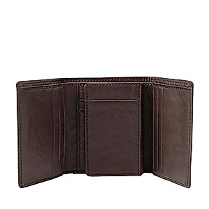 Fossil Men's Ingram Leather Trifold with ID Window Wallet, Brown, (Model: ML3289200)