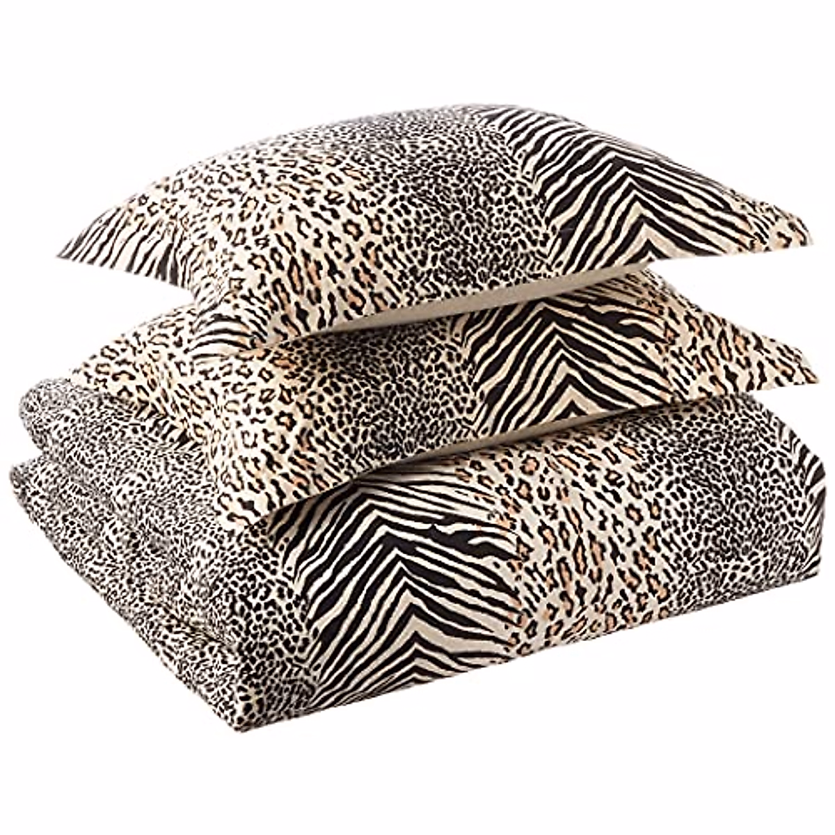 Pointehaven Printed 300 TC 3-Piece 100-Percent Combed Cotton Duvet Set, Urban Safari, Queen