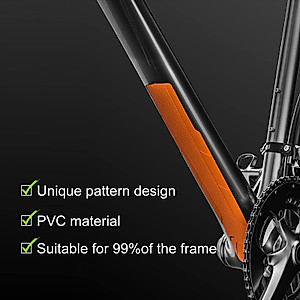 kingsea Mountain Bike Frame Protector,3M MTB Bicycle Down Tube Frame Guard for Mountain Bike Road Bike from Collision and Scratch(Rhombus Orange)