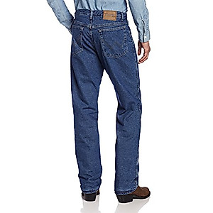 Wrangler mens Rugged Wear Woodland Thermal jeans, Stonewashed Denim, 36W x 34L US