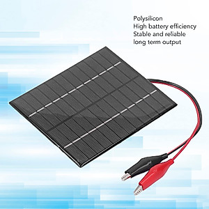 Polysilicon Solar Panel 2W 12V Windproof High Conversion Efficiency Solar Panel Charger for for Solar Water Pumps, Solar Lawn Lights