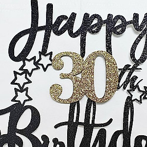 1 PCS Happy 30th Birthday Cake Topper,Happy 30 Birthday Cake Decoration for Happy 30th Birthday Cheers to 30 Party Decorations 30 Anniversary Birthday Cake Decorations Supplies（Star River series）