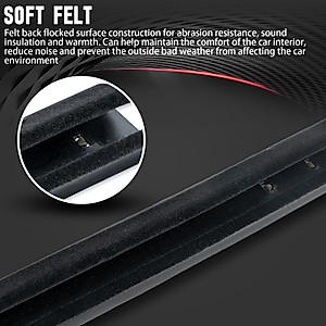 WEILEITE Rear Tailgate Liftgate Trunk Hatch Inner & Outer Car Window Molding Sweep Felt Trim Seal Weatherstrip Kit Compatible with Ford Bronco 1978-1996 Replace KF2027(2Pcs)