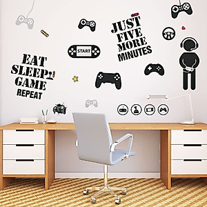Gamer Room Decor Gaming Wall Decals Sticker Gamer Decals Boys Room Decals Video Game Decor Eat Sleep Game Wall Decal for Gamer Bedroom Playroom Decorations (Classic Style)