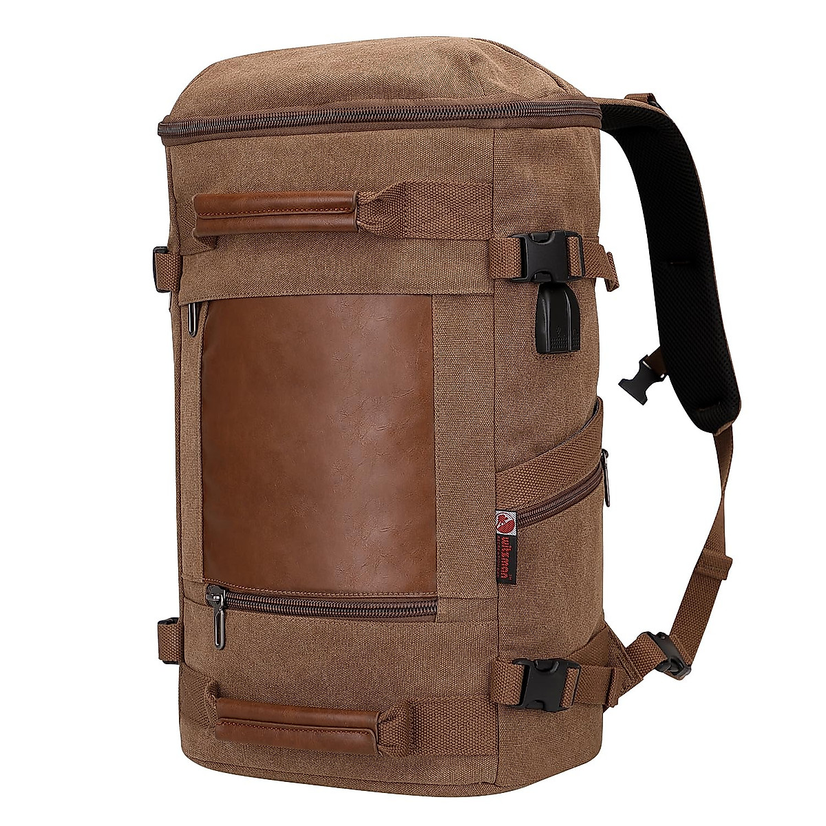 WITZMAN Travel Backpack with USB Charging Port Large Carry On Canvas Backpack Duffel Luggage Fit 17 inch Laptop for Men Women(2063 Light Green)