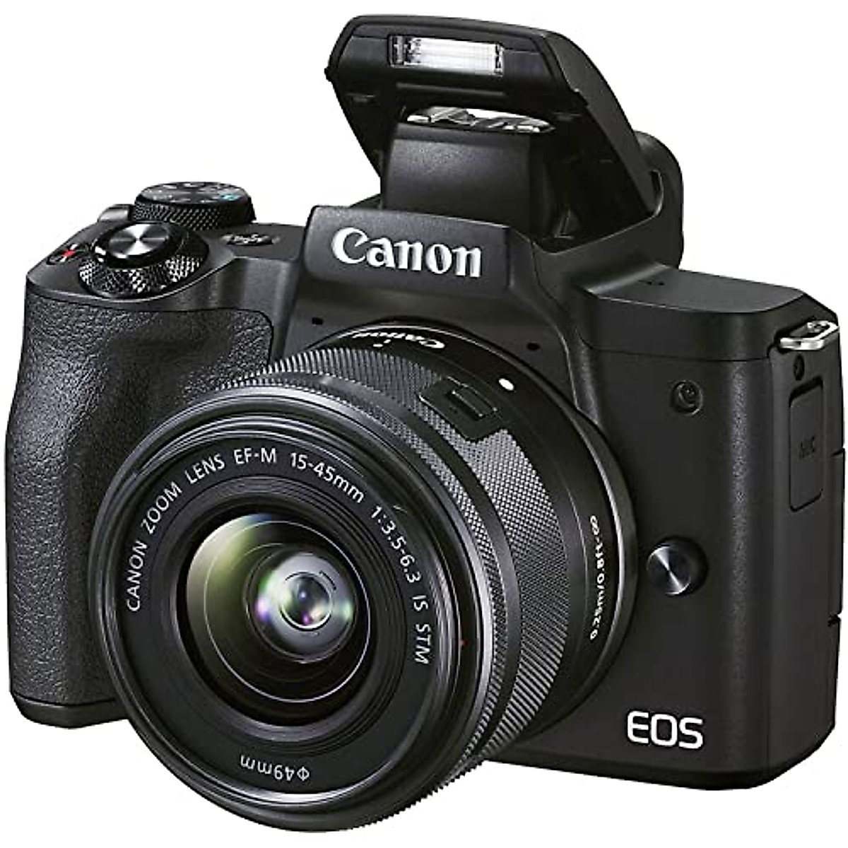 Camera Bundle for Canon EOS M50 Mark II Mirrorless Camera Black with EF-M 15-45mm F/3.5-6.3 is STM Lens + Accessories Pack (64GB, Gadget Case, Flash, and More) (Renewed)