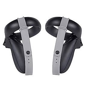 HIJIAO Design silicone Knuckle Strap for Oculus Quest/Oculus Rift S Touch Controller Grip Accessories (1 Pair) (gray)