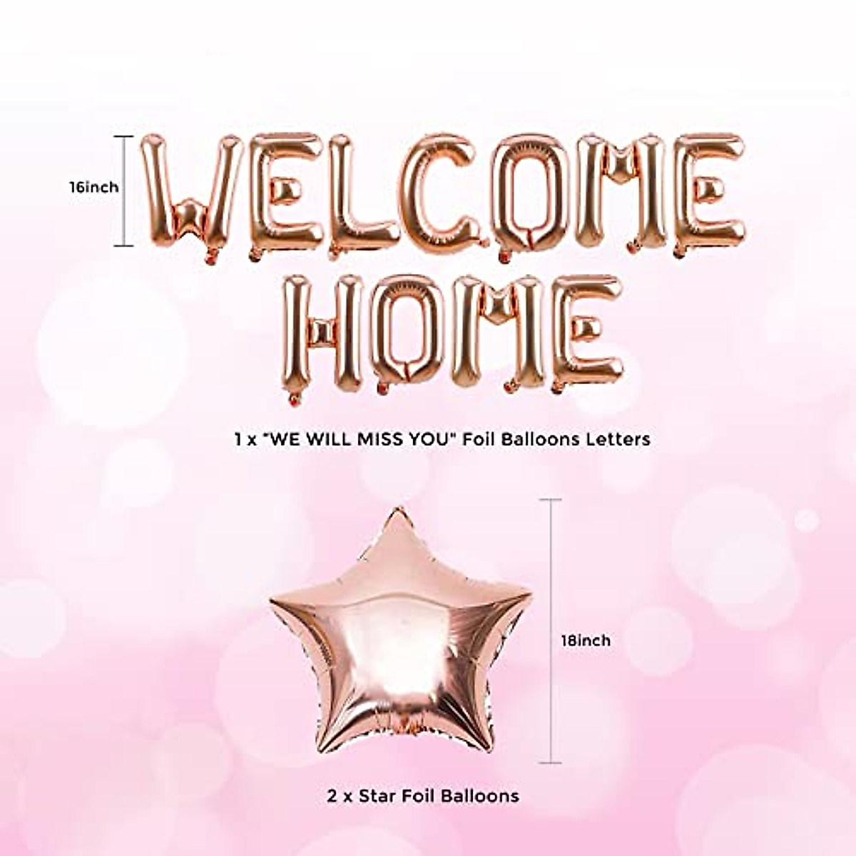 Welcome Home Decorations Welcome Home Balloons Welcome Home Baby Girl Banner Welcome Balloons Welcome Home Letter Balloon Banner Sign Welcome Home Party Decorations for Welcome Back Decorations