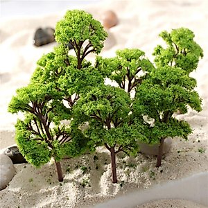 MANGOUSONG Miniature Trees,10Pcs HO OO Scale Model Trees Train Park Railroad Railway Layout Diorama Scenery