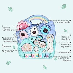 BABY JOY Sit-to-Stand Learning Walker, Kids Activity Center, Entertainment Table w/Lights & Sounds, Music, Detachable Panel, Educational Push Toy for Babies, Toddlers