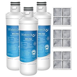 Waterdrop ADQ747935 LT1000PC Replacement for LG® LT1000P®/PC/PCS ThinQ® Refrigerator Water Filter, LFXS26973S, LMXS28626S, LMWS27626S, LFXS28596S, ADQ74793501 and LT120F®, 3 Combo