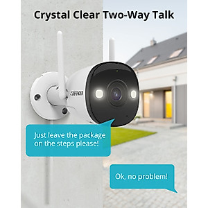 Defender Guard Pro 2K WiFi. Plug-in Security Camera with Color Night Vision, Two-Way Talk, Smart Human Detection, Spotlight & Siren (1 Camera, 32GB)