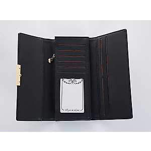 CYANB Soft Leather Trifold Multi Card Holder Wallet, Elegant Clutch Long Purse for Women Ladies