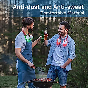 Portable Neck Fan - Hands-free Neck Fan with lights, 3 Wind Speeds, 4 Lights Modes, Rechargeable USB Personal Neck Fan, Flexible Hose - 360° Adjustable Bladeless Neck Fan for Outdoor, Sports, Travel