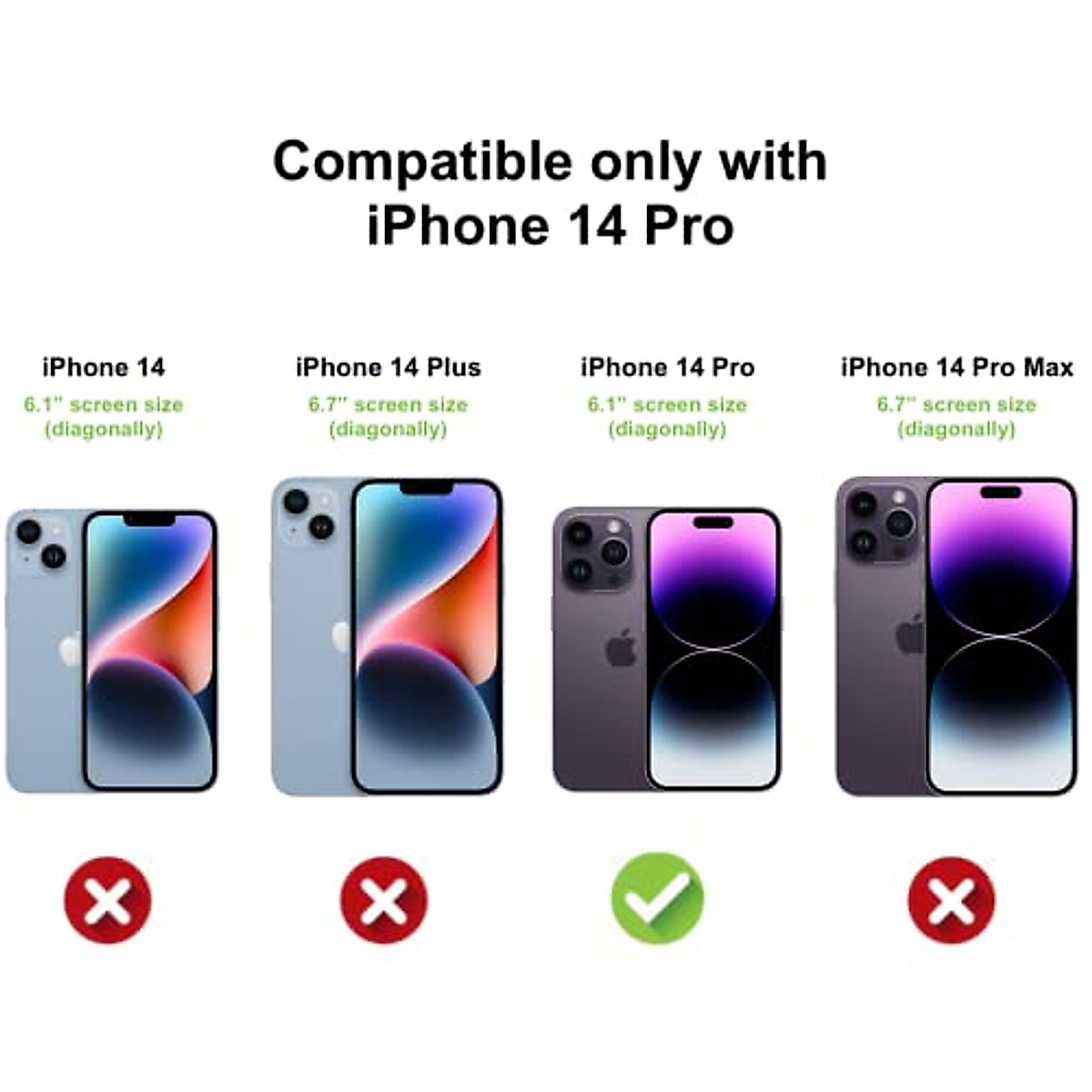 Shamo's Crystal Clear iPhone 14 Pro Case - Slim, Lightweight, and Durable Clear Acrylic Material for Enhanced Protection and Style - Easy to Install and Remove - Compatible with Wireless Charging