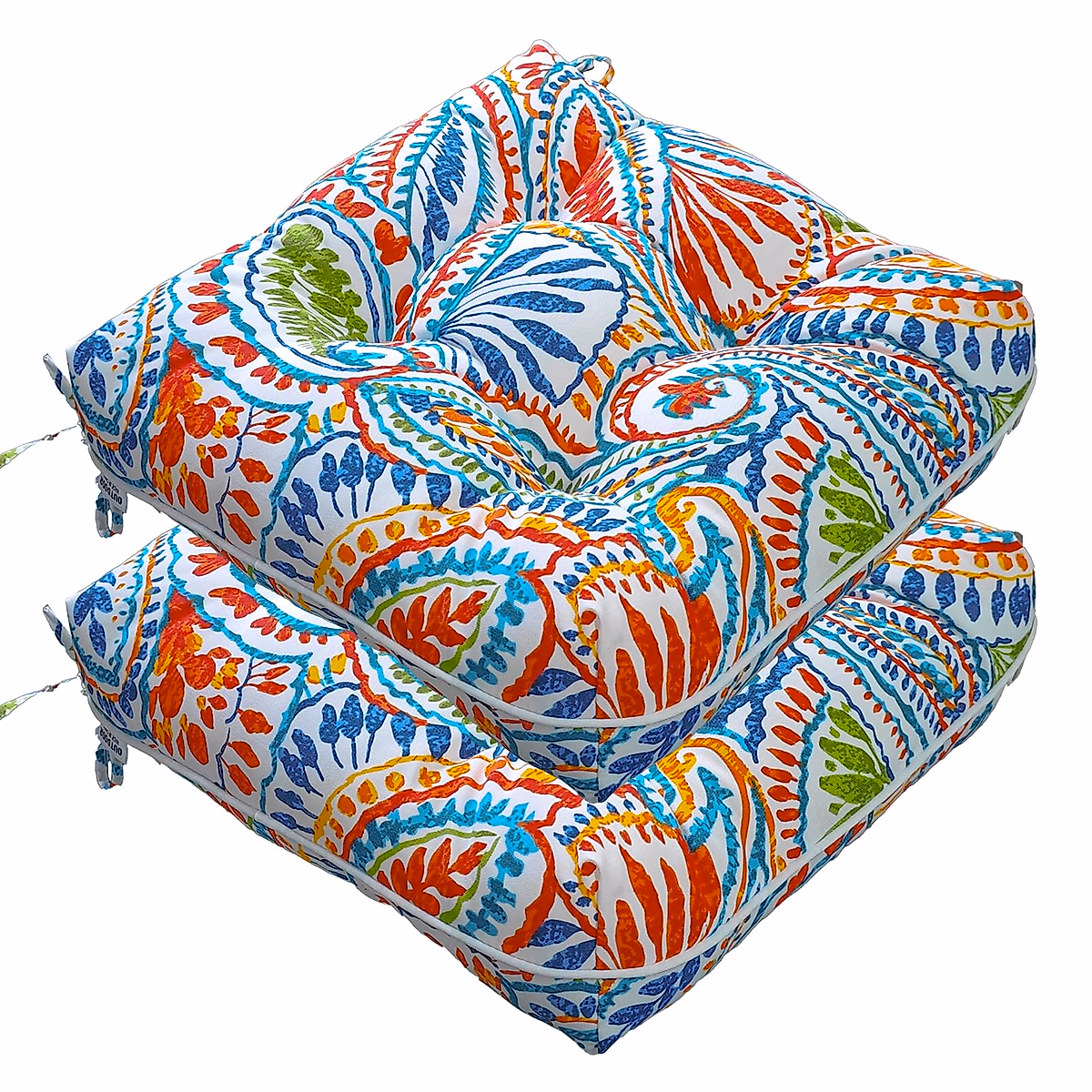 JMGBird Outdoor Chair Cushion Set of 2 Patio Cushions 19x19 with Ties Outdoor Cushions for Patio Furniture