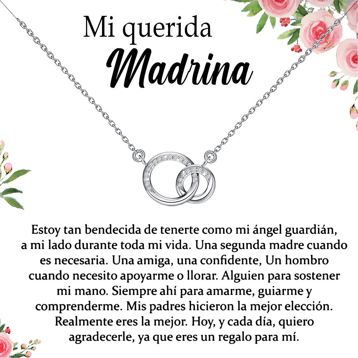 TGBJE Madrina Gift Madrina Necklace Jewelry Godmother Proposal Gift Godparent Gifts Baptism Gift First Communion Gift (Estoy Madrina ne)