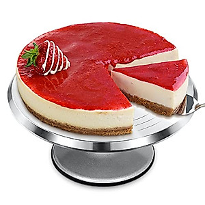 12'' Cake Stand, Cake Spinner Cake Decorating Supplies, Round Decorating Turntable Revolving Aluminum Table Holder Baking Display Tray Plate Tools Accessories for Birthday Wedding Party