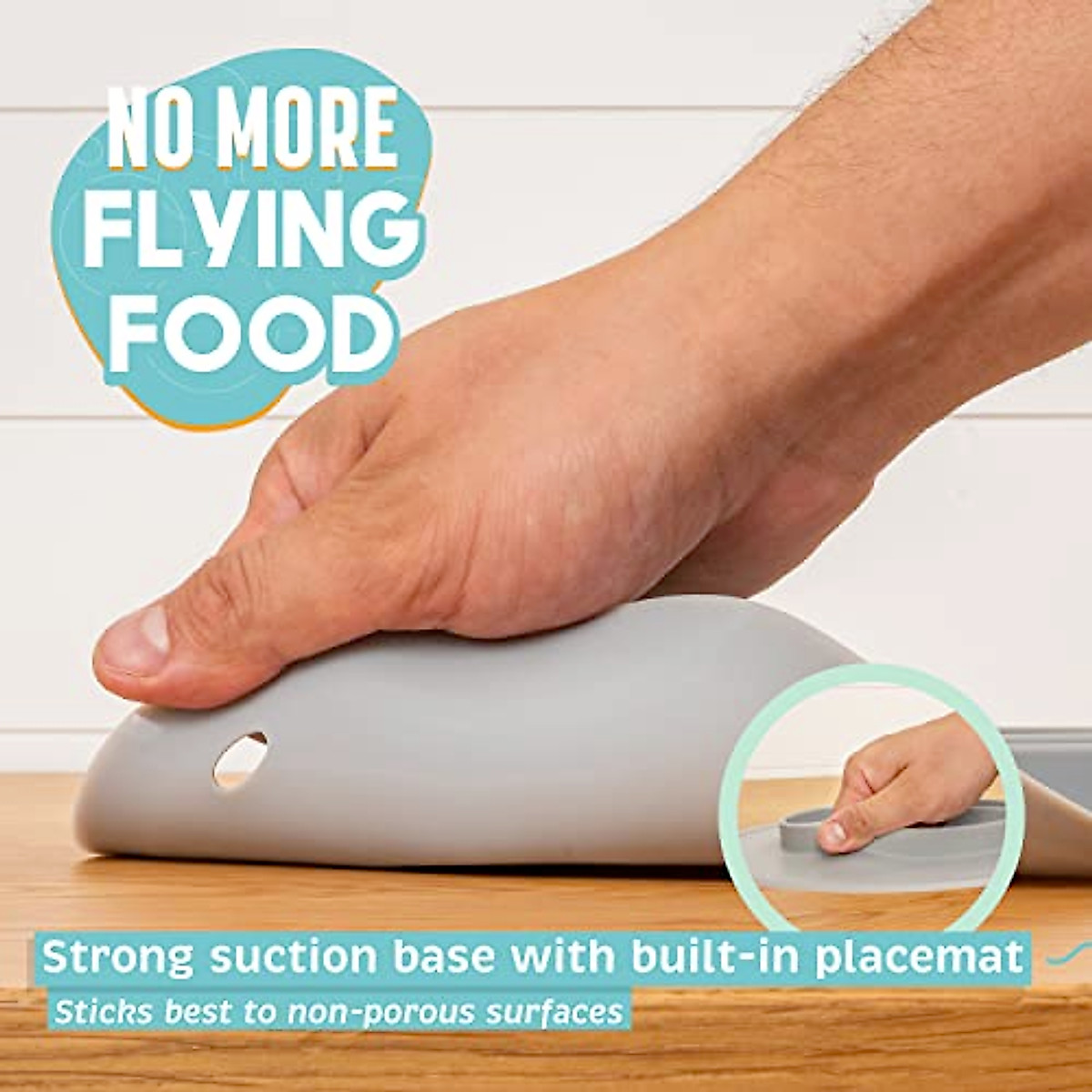 Upward Baby Suction Plates & Bowls for Baby -Toddler Essentials Silicone Baby Plate & Bowl with 2 Baby Spoons Self Feeding 6 Months - Kids Plates Baby Utensils & Baby Feeding Supplies BPA Free