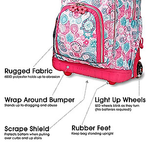 J World New York Kids' Lollipop Rolling Backpack & Lunch Bag Set, Blue Raspberry, One Size