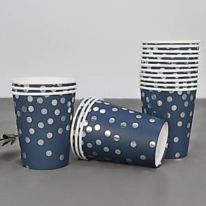 175Pcs Blue and Silver Party Decorations - Blue Plates and Napkins Party Supplies, Blue Silver Plates Severs 25, Blue Disposable Plates for Birthday Party Baby Shower Decorations