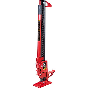 Torin ARA9446T 33" Ratcheting Off Road Utility Farm Jack, 3 Ton (6,000 lb) Capacity, Red