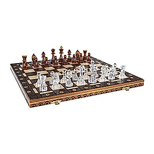 Chess and games shop Muba Amber 6EF Handmade Wooden Chess Set 21 Inch Board with Chessmen- Storage Box to Store All The Pieces