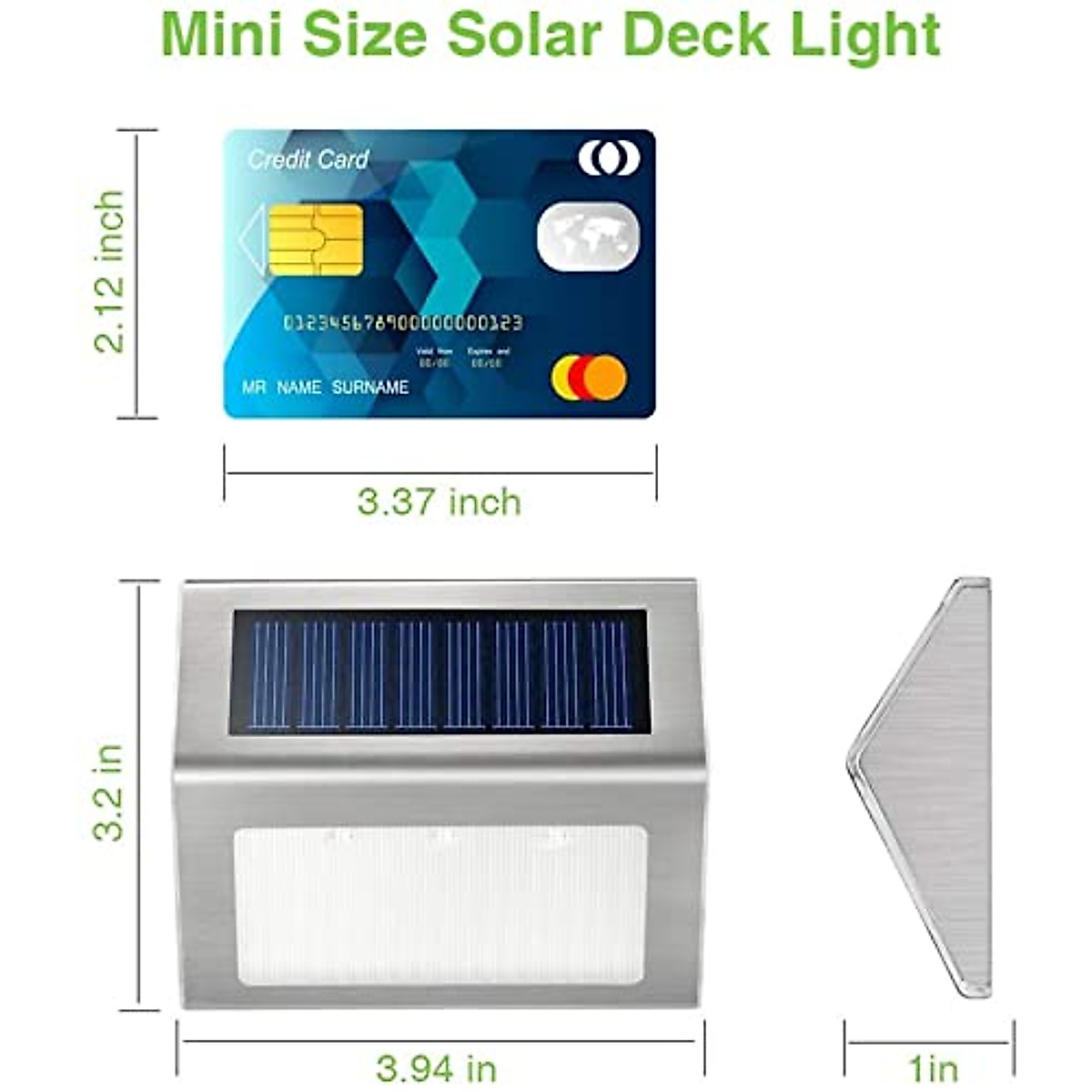 Solar Outdoor Lights, 8 Pack Solar Fence Lights, Deck Lights Solar Powered Waterproof Outside Lights for Garden Patio Yard Stair Step Wall Railing Post LED Lamp,Warm White