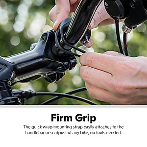 Schwinn LED Quick Wrap Bike Lights Set, Battery Powered Front Headlight and Rear/Back Tail Lights, Tool-Free Stretch-and-Hook Strap, 11 Lumen Wrap Light Set, Black