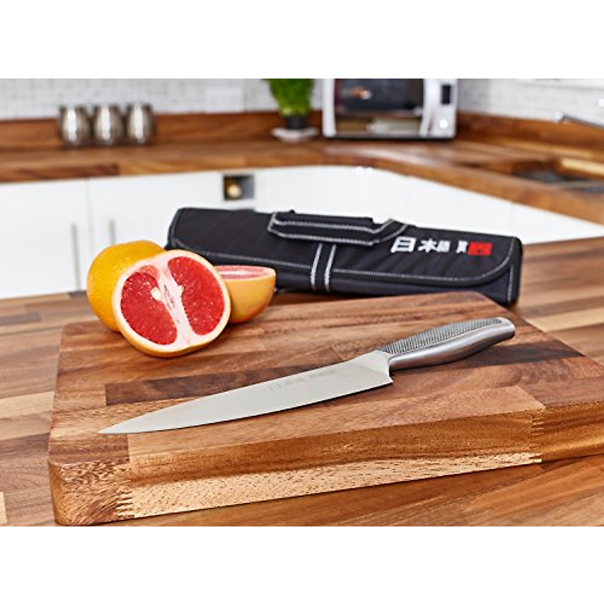 Ross Henery Professional Japanese Chef’s Knife Set | 9 Piece Hand Sharpened Stainless Steel Knives | Kitchen Set & Canvas Case