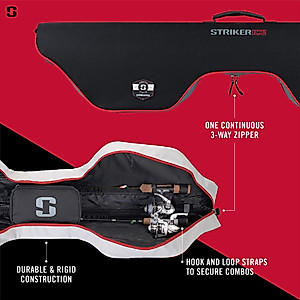 Striker Rod Case - Rugged Durable Portable Lightweight Ice Fishing Rod Organizer, Up to 4 Ice Rods 32-38" Capacity