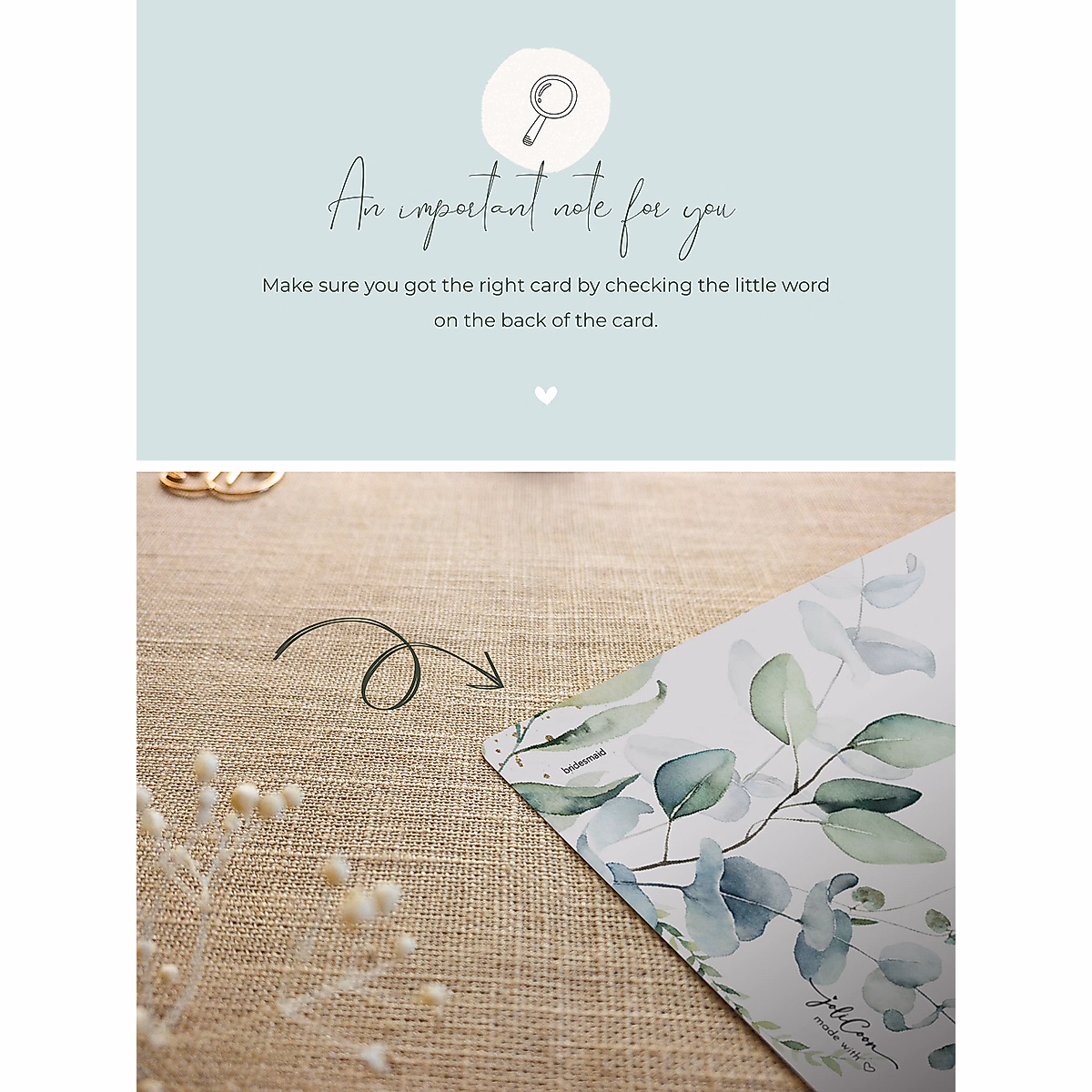 Joli Coon Will you be my bridesmaid scratch card - Bridesmaid proposal with envelope - Eucalyptus