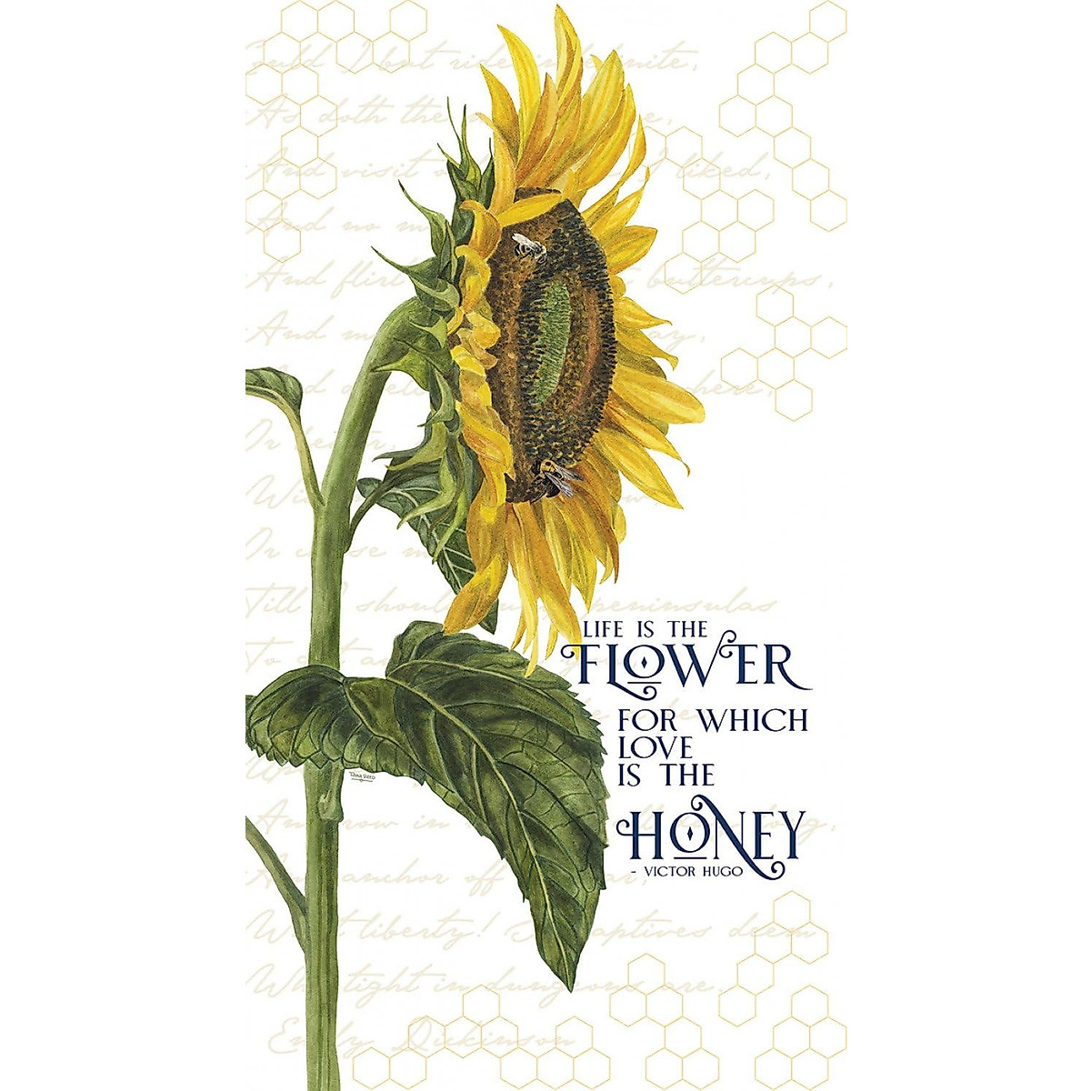 Riley Blake Honey Bees and Flowers Please P15137 Panel Life is The Flower 24" Panel Cotton Fabric