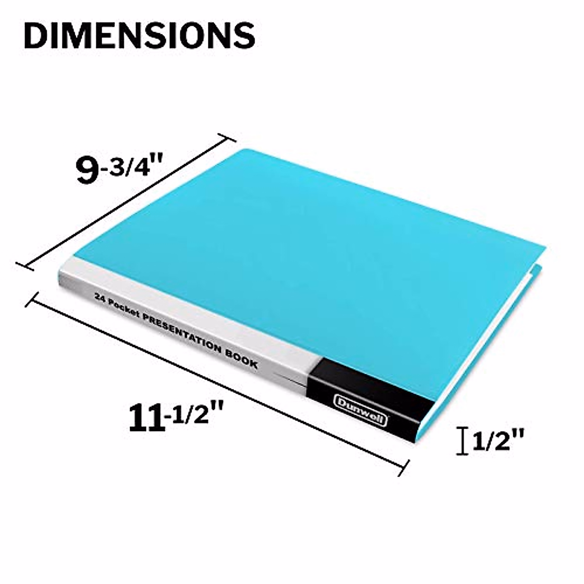 Dunwell Binder with Plastic Sleeves 24-Pocket - Presentation Book 8.5x11 (Aqua), Portfolio Folder with 8.5 x 11 Sheet Protectors, Displays 48 Pages Letter Size Papers, Acid Free Archival Quality