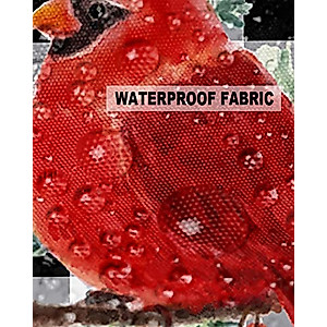 Vandarllin Outdoor Throw Pillows Covers 20X20 Set of 2 Waterproof Red Cardinals Decorative Zippered Lumbar Cushion Covers for Patio Furniture, White Black Buffalo Check Plaid