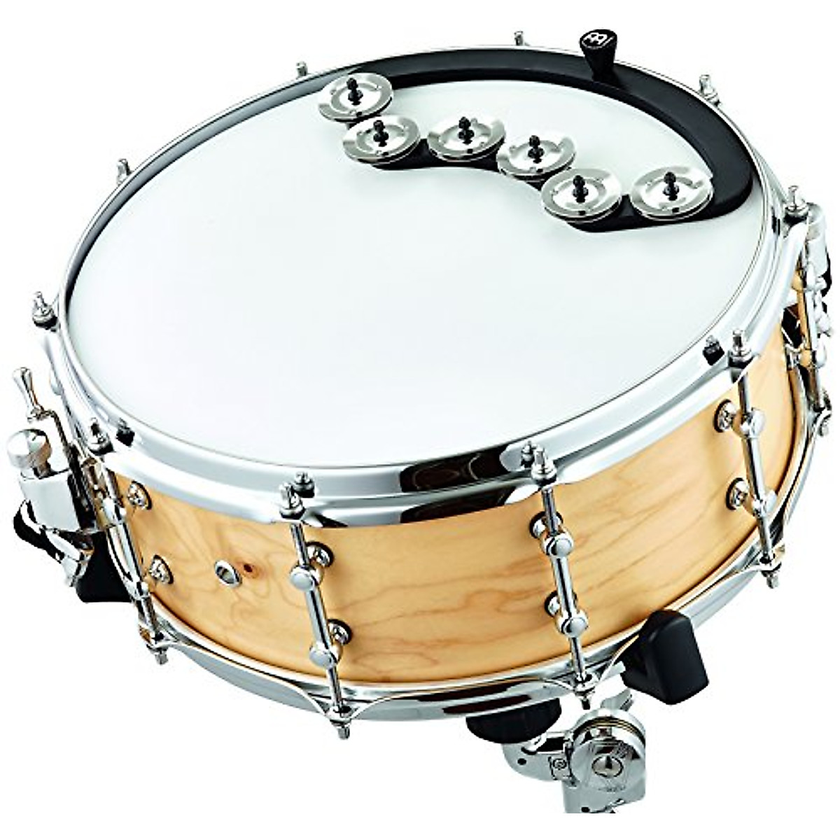 Meinl Percussion BBTA2-BK Backbeat Tambourine for 13-14 Inch Drums, Stainless Steel Jingles