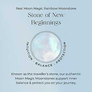 Moon Magic - Authentic Moonstone Earrings - Raw Crystal/Real 925 Sterling Silver Rainbow Moonstone Earrings for Women/Genuine Moonstone Jewelry by Moon Magic