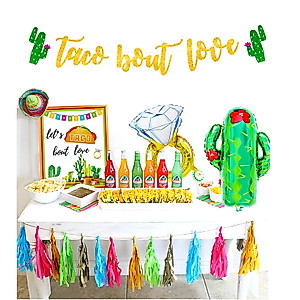 Homond Taco Bout Love Decorations, Mexican Fiesta Themed Bridal Shower Bachelorette Party Décor, Wedding Engagement Party Supplies, Banner, Balloon, Sign