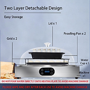 Electric Bread Dough Proofer Machine with Humidity and Temperature control Sourdough Bread Proofer Box Yogurt Maker Proofing Slow Cooker Fermenter Chocolate Melter