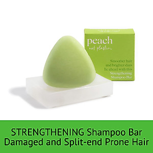 Peach not Plastic Shampoo Bar - Strengthening for Damaged & Split-prone Hair | Leaves Hair Strong and Healthy | Plant Based, Vegan & Eco Friendly | 3.0oz