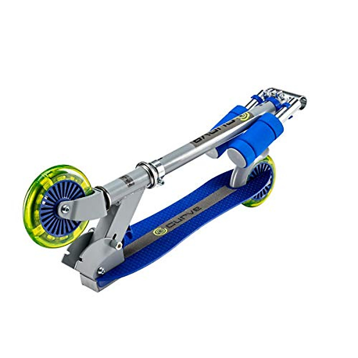 Curve ACTSCOT-488CV-BLU Kids Scooter W/Light Up Wheel and Plastic Deck, Easy Fold-N-Carry Design, Ultra-Lightweight, Portable Folding Design Comfortable & Safe Durable & Easy to Ride, Blue