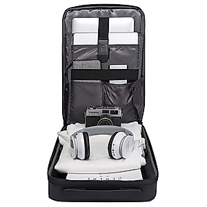 Laptop Backpack Unisex Carry on EVA Antitheft USB Waterproof Laptop Bag- Gold