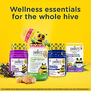 Zarbee's Children's Sleep Gummies with Melatonin, Non-Habit Forming Children's Sleep Gummies Work with Natural Sleep Cycles to Promote Peaceful Sleep, Drug-Free, Natural Strawberry, 60 ct