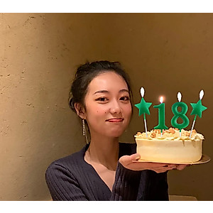 2.75in Green Number 4 Birthday Candles, Glitter Green Happy Birthday Cake Cupcake Toppers Decoration and Celebrating for Adults/Kids Party Baking (Green 2.75in Number 4)