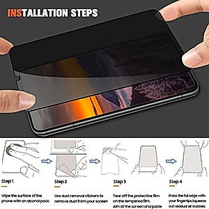 [2+2 Pack] Galaxy S21 Plus Privacy Screen Protector and Camera Lens Protector Tempered Glass Saver, Full Coverage, 9H Hardness HD Anti-spy, Fingerprint unlock, for Samsung Galaxy S21 Plus/S21+ 5G(6.7 Inch）