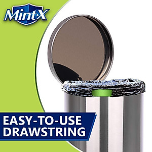 Mint-X Rodent Repellent Outdoor Home and Industrial Trash Bags with Drawstring & Mint-Flex Technology; 33 Gallon, 90 Count, Black