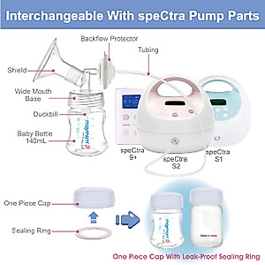 Maymom Pump Parts Work with Spectra S2 Spectra S1, 19mm Flange Valve Tube Bottle Backflow Protector, Not Original Spectra S2 Accessories Spectra Duckbill Valve Spectra Bottle Spectra Flange (19mm)