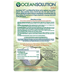 OceanSolution 2-0-3 - Plant Food - Liquid Organic Fertilizer for Gardens, Landscapes, Hydroponics (Organic Ocean Mineral Fertilizer Concentrate 1 Gallon Jug)